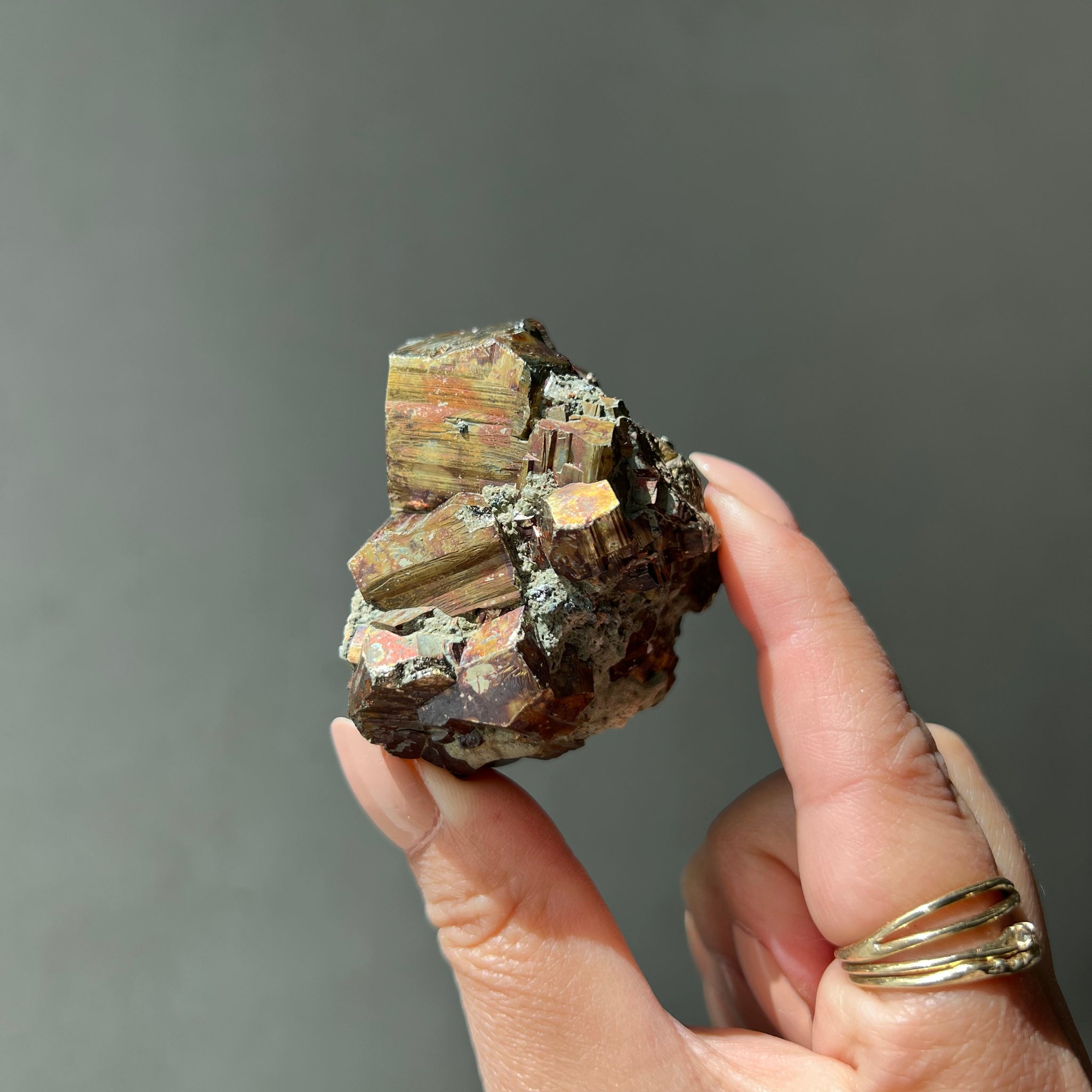 Certified Iridescent Pyrite Cluster 12 | ULUNA CRYSTALS & WELLNESS – Uluna