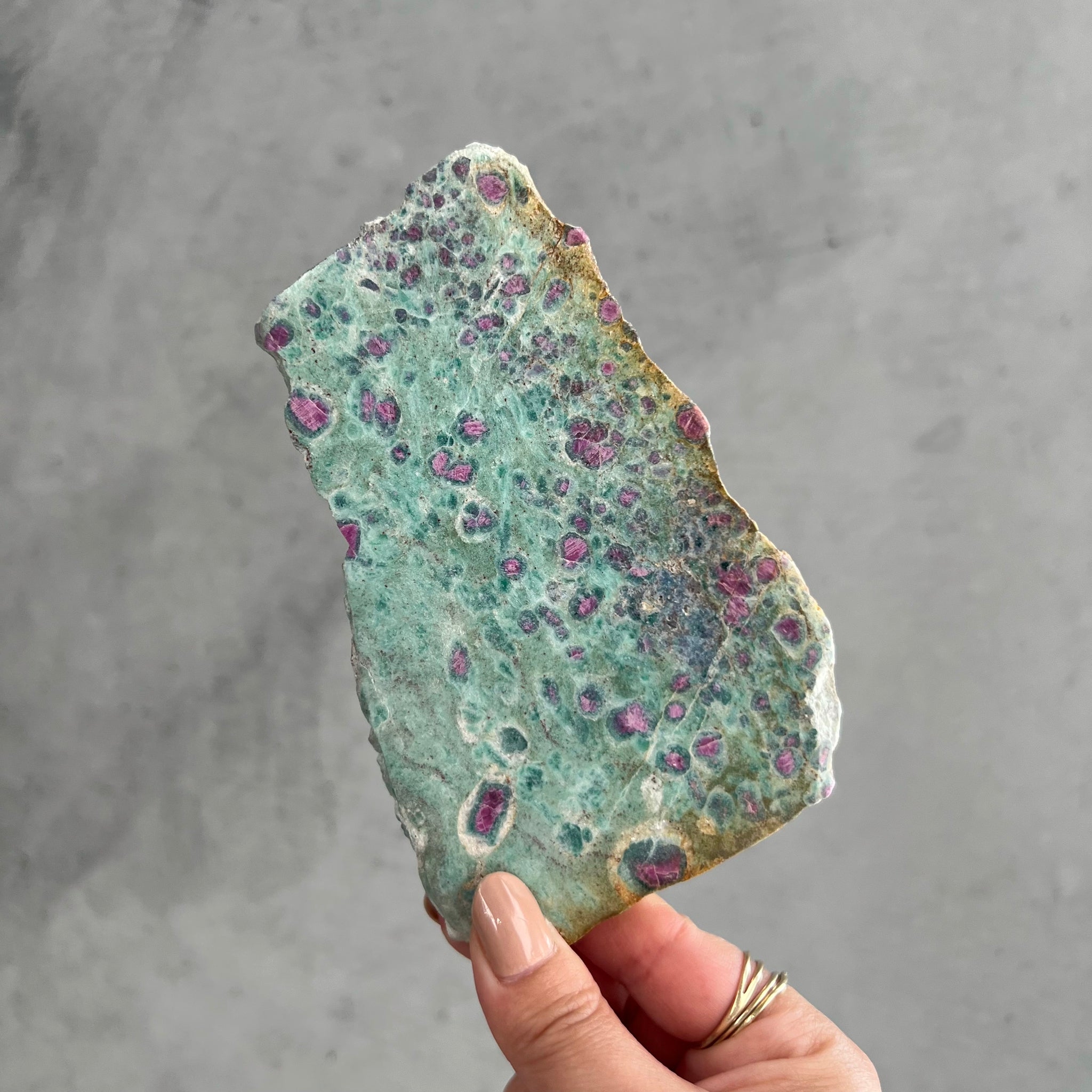 Certified Ruby Fuchsite Slice - 02 | ULUNA CRYSTALS & WELLNESS – Uluna